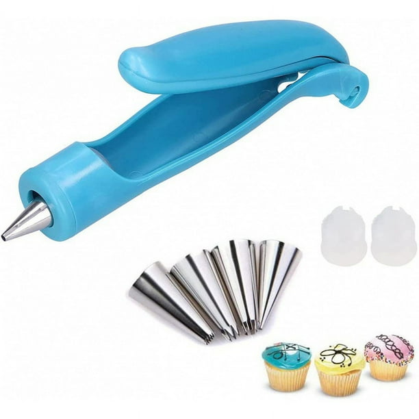 SHENMO 7 Cake Decorating Pen Set with Reusable Stainless Steel Pastry ...