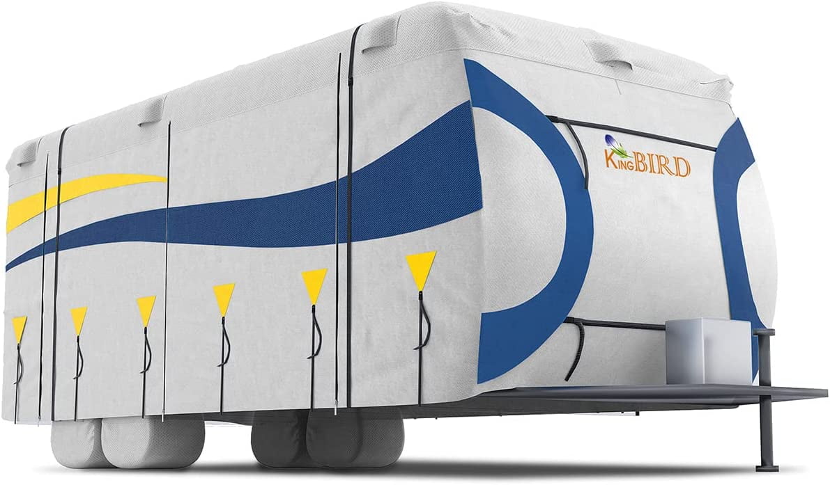 KING BIRD Tearproof-Tec Heavy Duty Travel Trailer RV Camper Cover, Fits ...