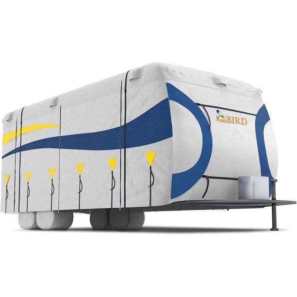 KING BIRD Tearproof-Tec Heavy Duty Travel Trailer RV Camper Cover, Fits ...
