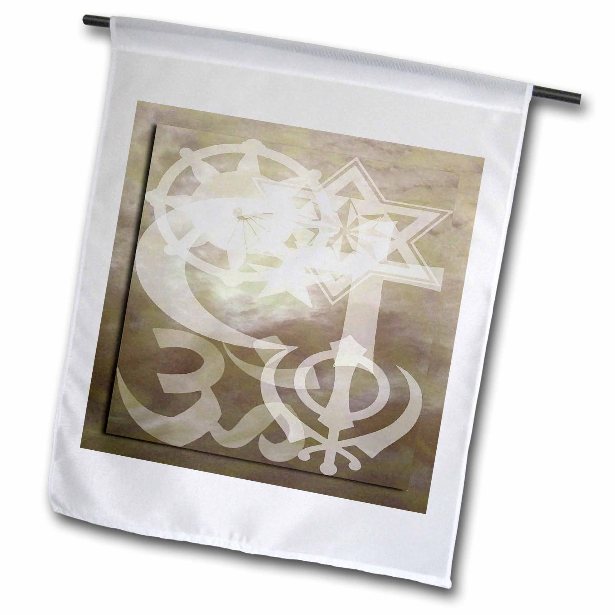 3dRose Interfaith Symbols in the Clouds, Sepia - Garden Flag, 12 by 18 ...