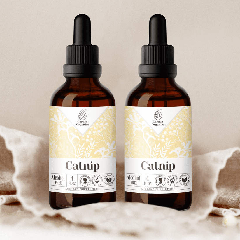 Garden Organics Catnip Tincture Alcohol-FREE Extract, Organic Catnip (Nepeta cataria) Dried Leaf ...