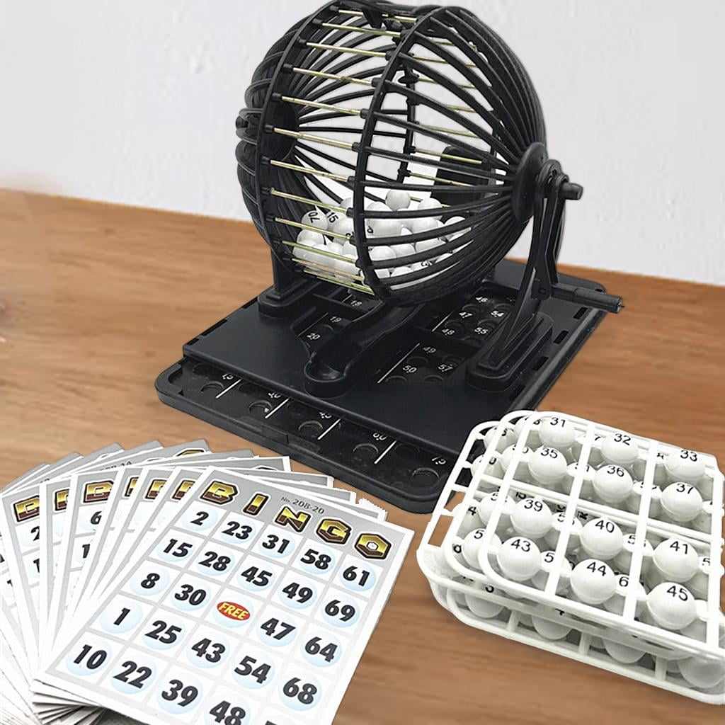 Máquina de lotería de bingo Yotijar Reutilizable con 18 cartones y 75 ...