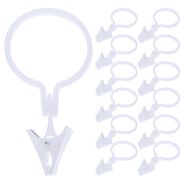 OUNONA 80Pcs Curtain Rings with Clips Curtain Clips Curtain Hangers ...