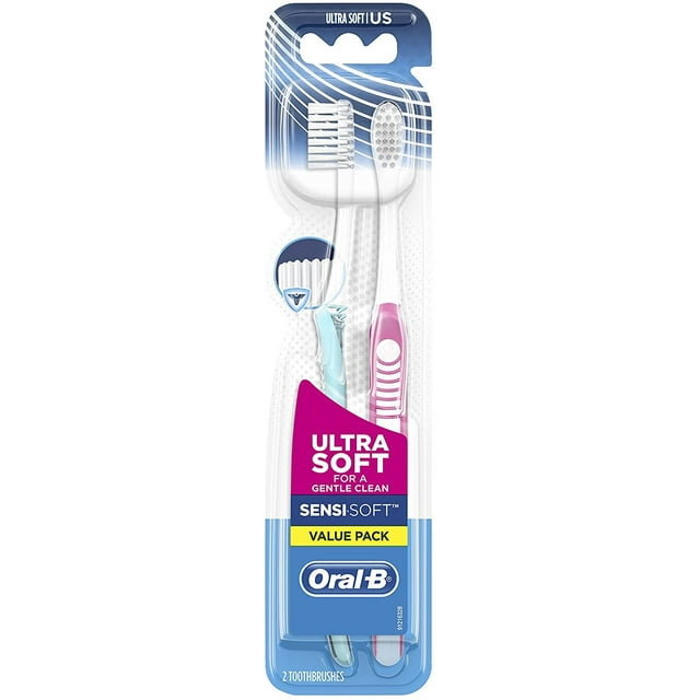 Oral-B Sensi-Soft Ultra Soft Toothbrushes for Teeth, 4 Pack, 2 Count ...