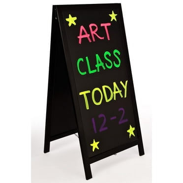 A-Frame Sidewalk Sign with (2) 24x36 inch Write-on Black Boards, Wooden ...