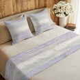 Bed Runner for Cal King Size Bed, Purple Grey 3 Pcs Bedding Runner Set ...