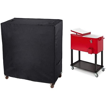 Cooler Cart Cover, Waterproof 80 Quart Patio Cooler Cart Rolling Ice ...