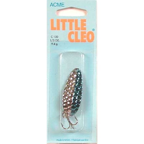 Acme Tackle Little Cleo Fishing Spoon Hammered Nickel & Blue 1/3 oz ...