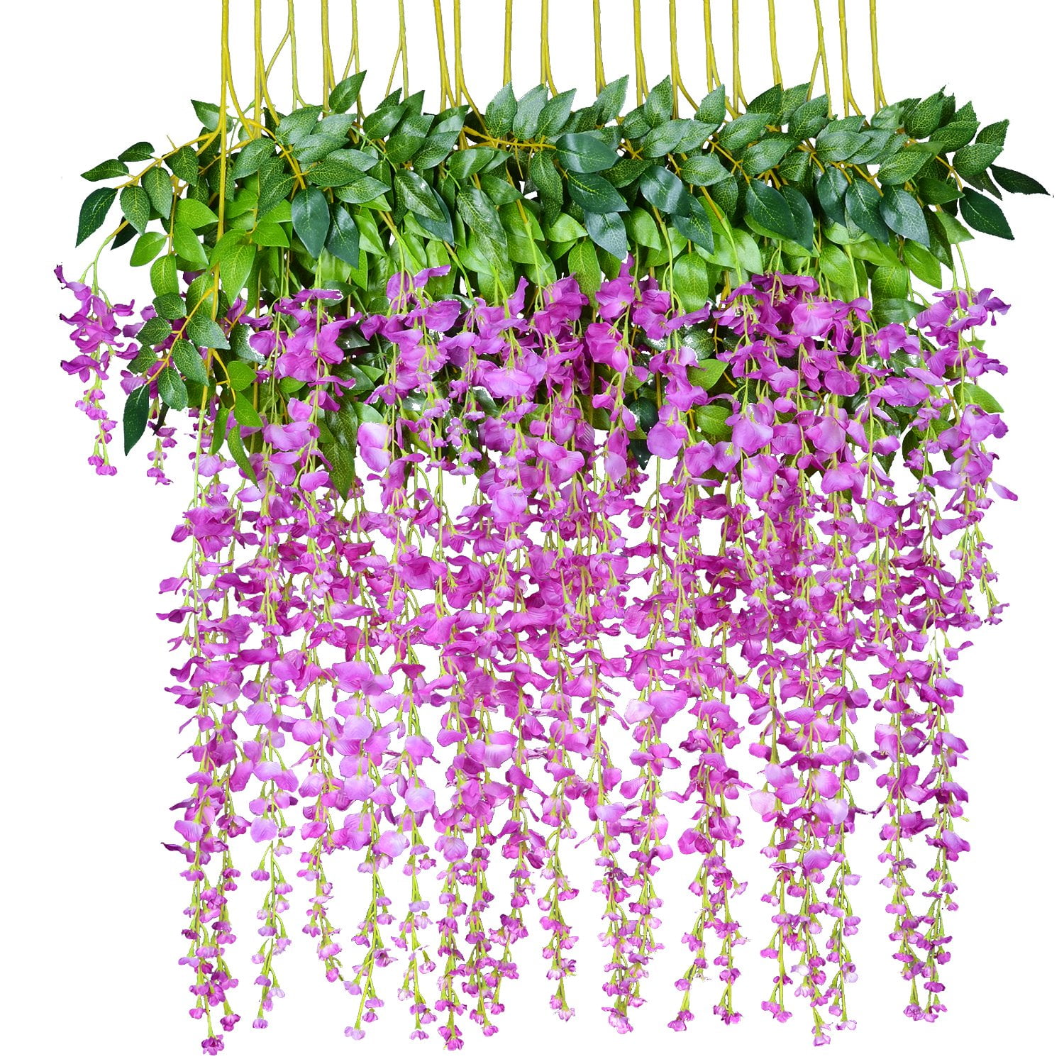 Coolmade 3.6 Feet Artificial Silk Wisteria Vine Ratta Silk Hanging ...
