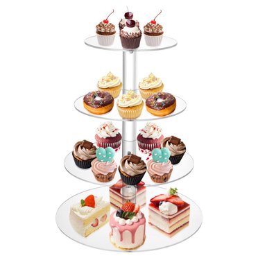"Last Confection 11"" White Round Cake Stand - Durable Melamine Display ...