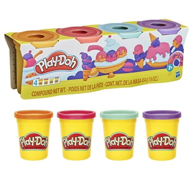 Play-Doh Bright Colors 4 Pack: Purple, Yellow, Green & Blue, 16 oz ...