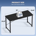 Black 47 Inch Computer Desk For Home Office Modern Writing Study Table ...
