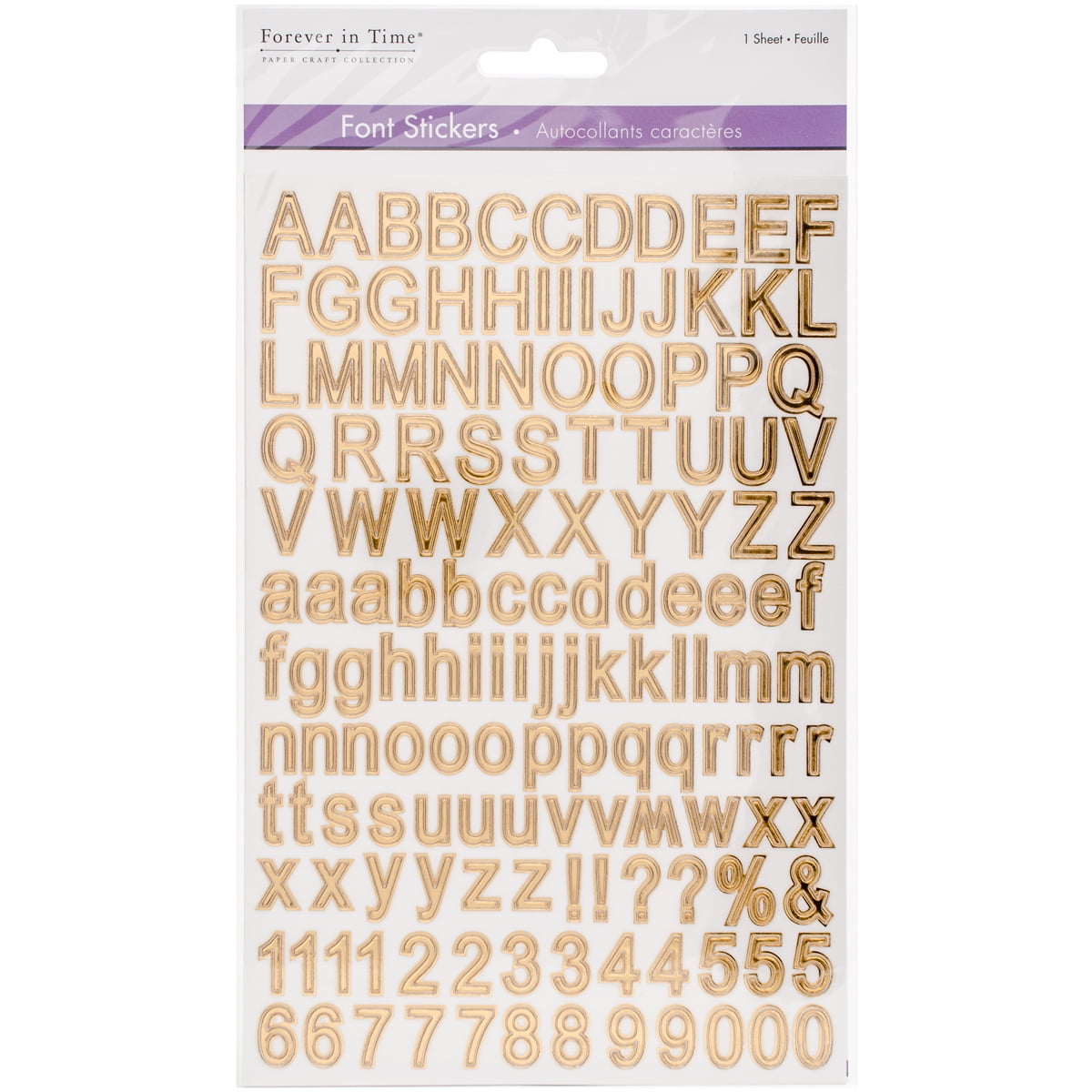 MultiCraft Font Fun Stickers-Gold Reflective Letters - Walmart.com