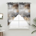 Abstract White Ombre Brown Swag Curtain Valance for Window 2 Panels Oil ...