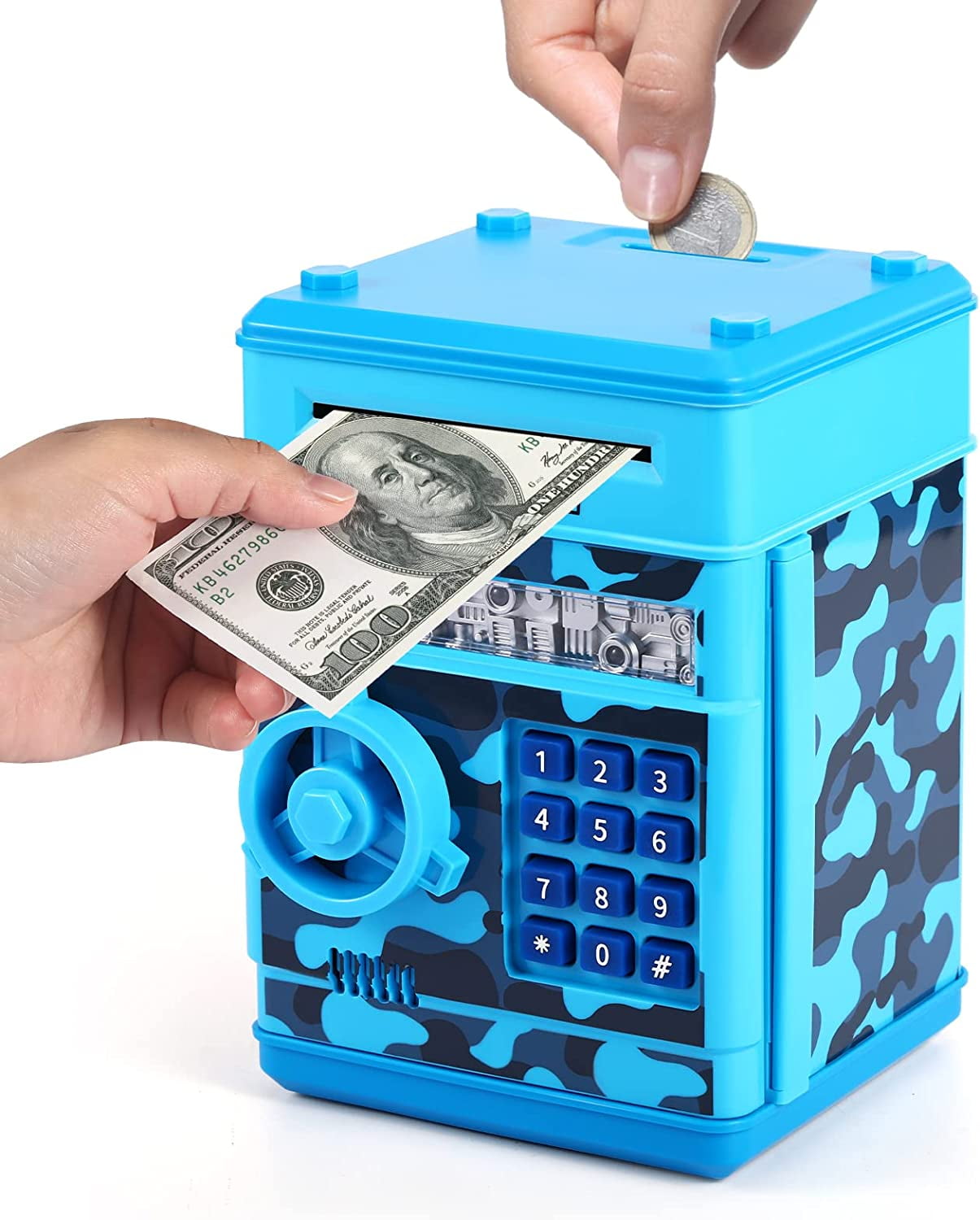 AYAOQIANG Electronic Piggy Bank for Kids Cash Coin ATM Money Saver Coin Bank for Kids Toys Gift ...