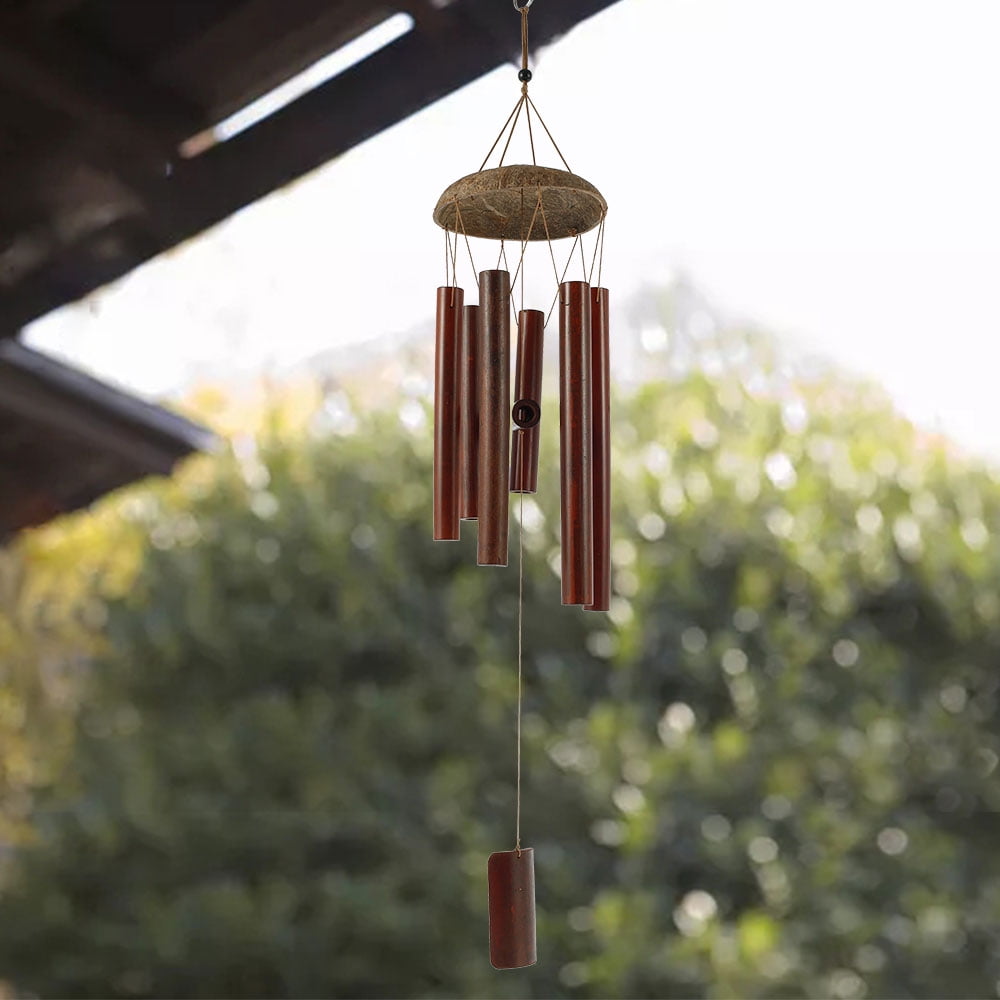 Duety Indoor Outdoor Bamboo Coconut Shell Wind Chime Handmade Garden ...