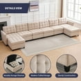 ijuicy 8-Seat U-Shaped Sectional Sofa with Adjustable Armrest and ...
