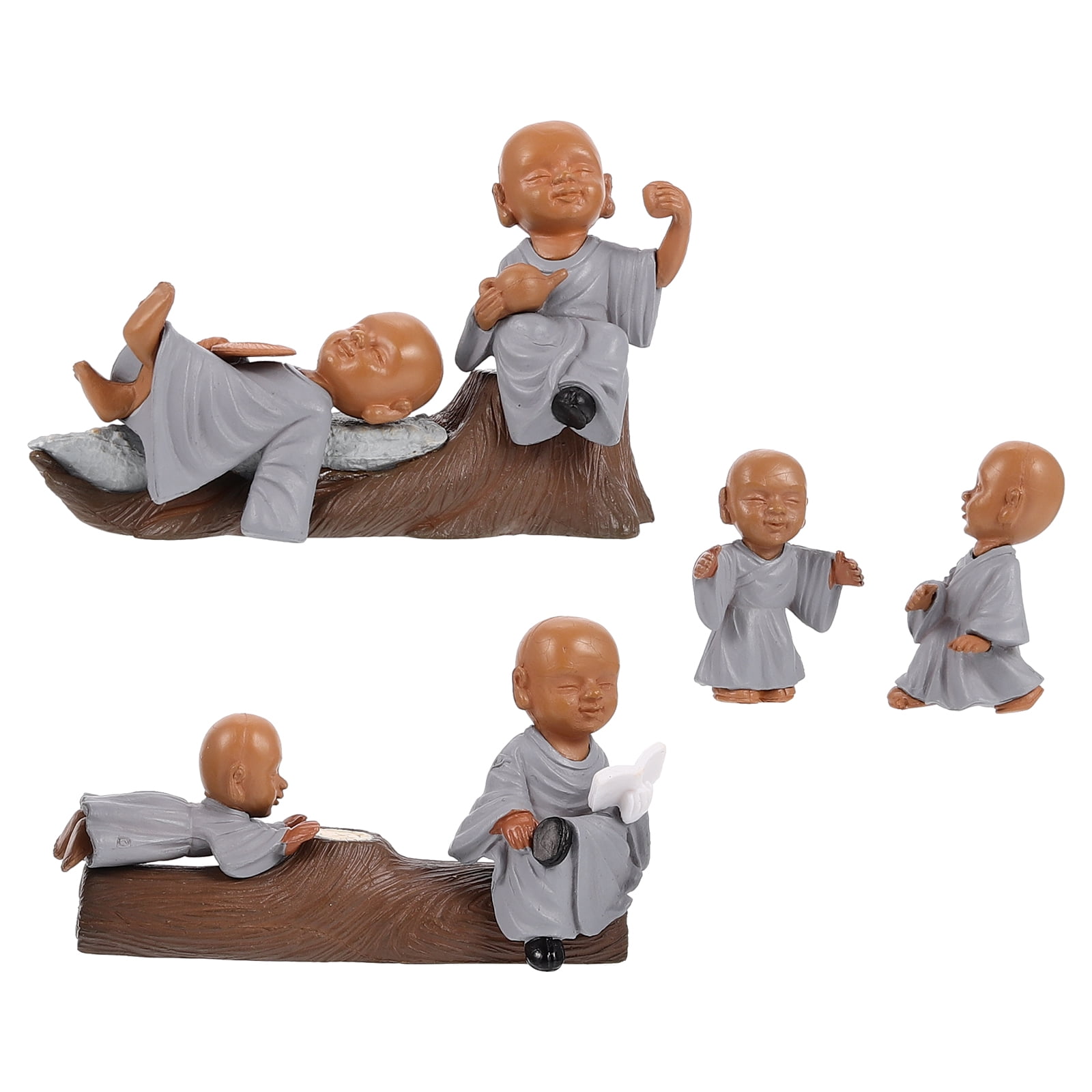 Monk Statue 1 Set of Monk Statue Decor Plastic Monk Small Monk Figurine ...