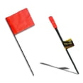 BRITEGUARD 25 Piece Neon Orange Outdoor Marking Flags, 21 Inch Metal ...