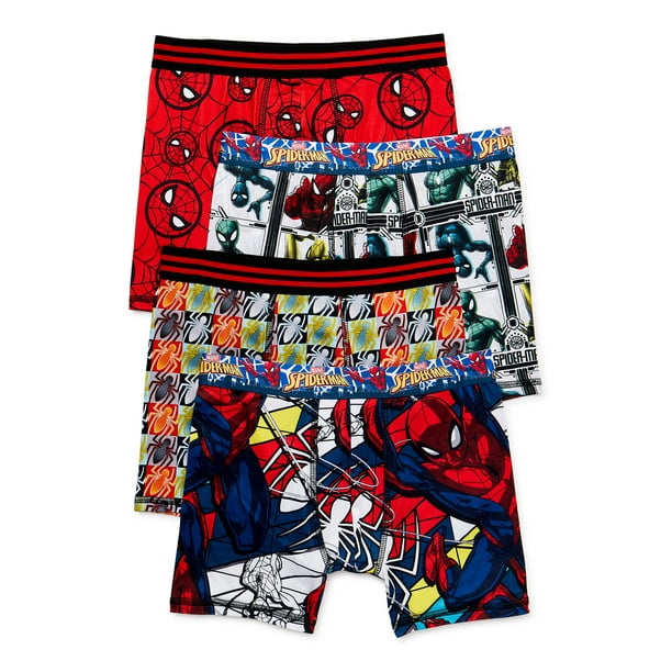 Spider-Man Classic Boy's All Over Print Boxer Briefs Underwear, 4-Pack ...
