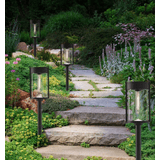 GTX Solar LED Pathway Lights, 4-Pack, 25 Lumens, 8-Hour Runtime, Black ...