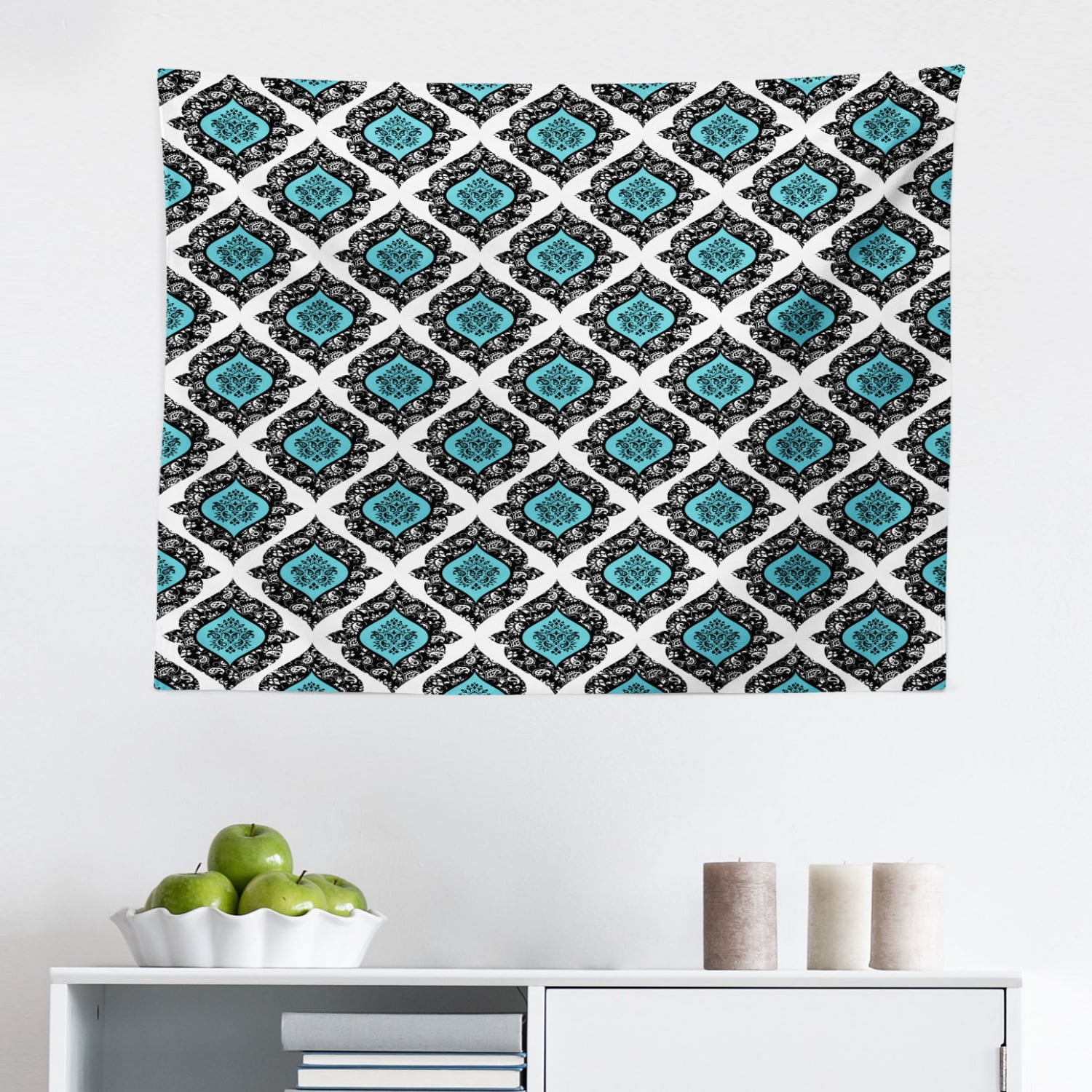 Floral Tapestry, Turkish Ceramic Art Swirled Nature Leaves Middle ...