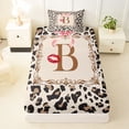 Catabedysis Pink Bows Monogrammed Print Twin Sheets,Initial Letter B ...