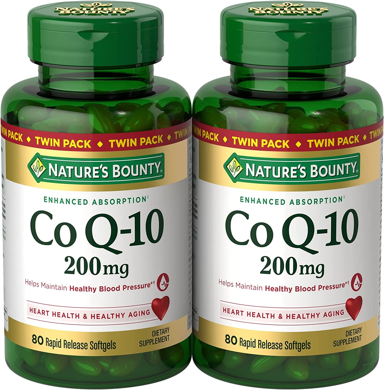 Nature’s Bounty CoQ10 200 mg Softgels, Heart Health & Cellular Energy ...