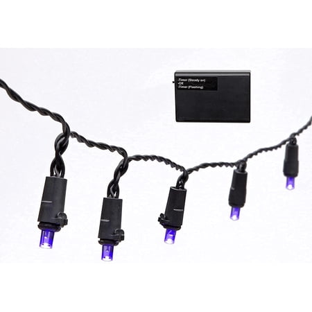 LED Purple Battery Operated Halloween String Lights Indoor Outdoor Two ...