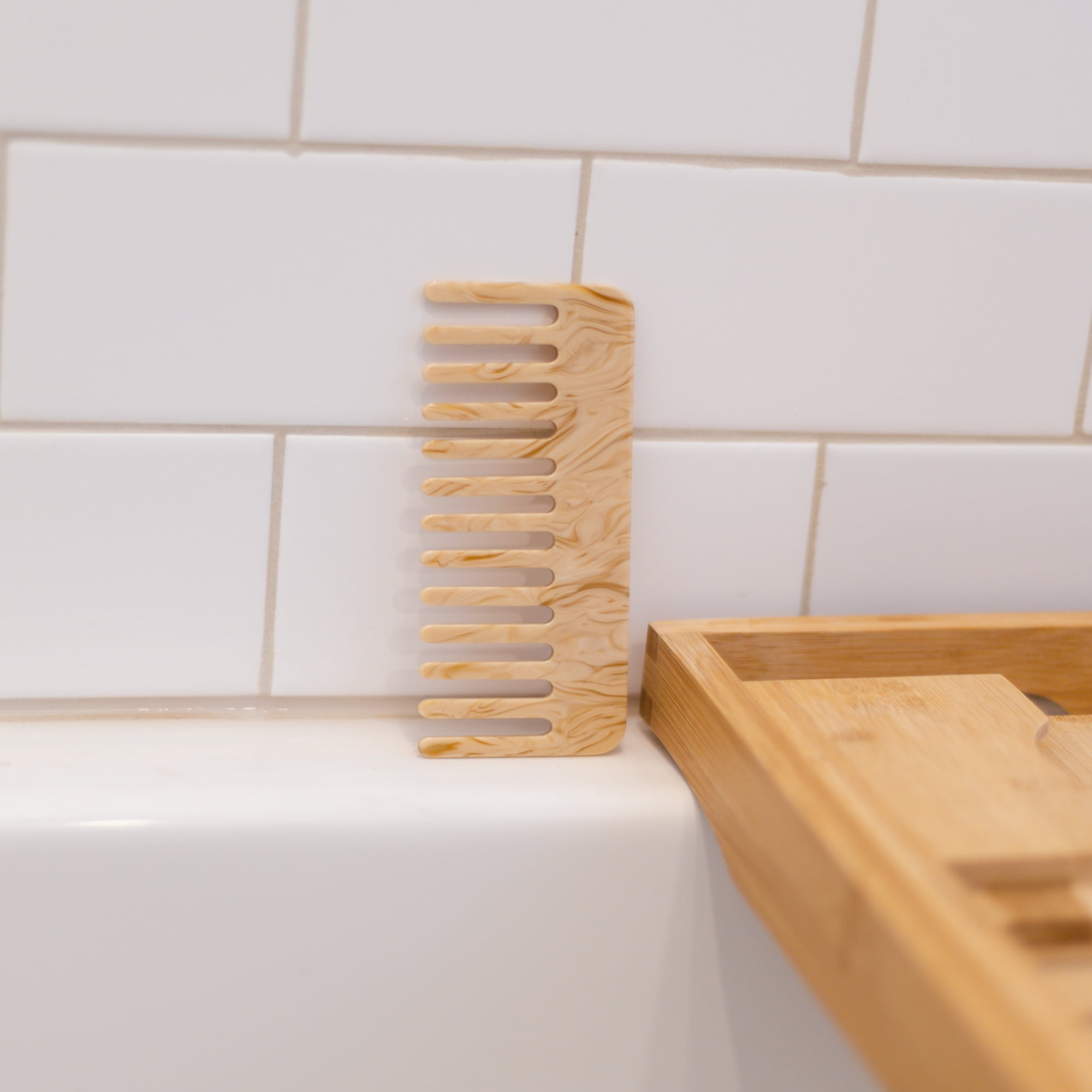 Wide tooth wet hair comb - Resin handmade square comb - Walmart.com