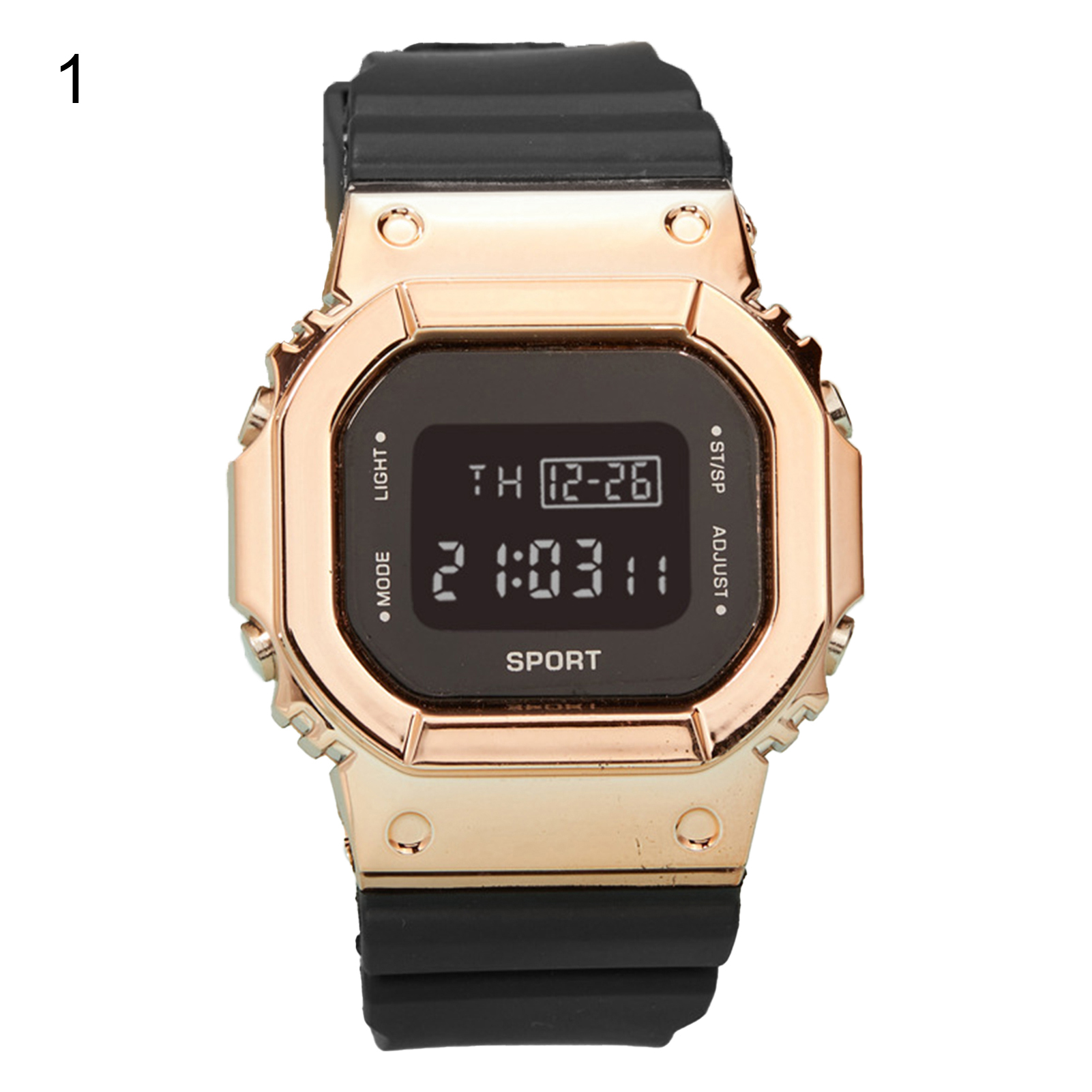 porfeet Digital Watch Electronic Noctilucent Screen Square Dial Digital ...