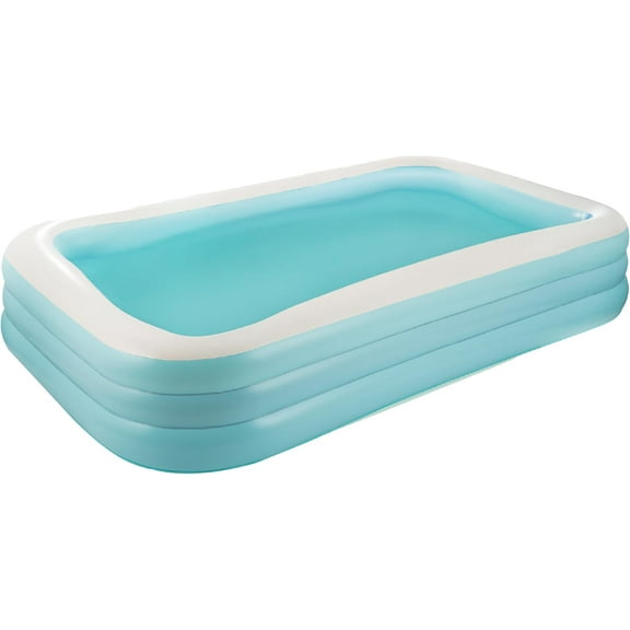 Bluescape 10ft Blue Inflatable Rectangular Family Pool, Age 6 & Up ...