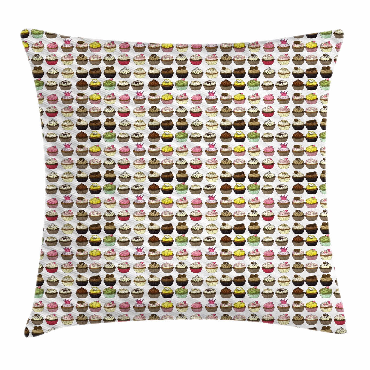 Cupcake Throw Pillow Cushion Cover, Chocolare Muffin Vanilla Cream ...