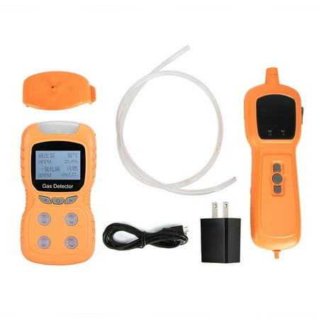 100-240V Portable 4 in 1 LCD Alarm CO/H₂S/O₂/EX Gas Siren Leakage Voice ...