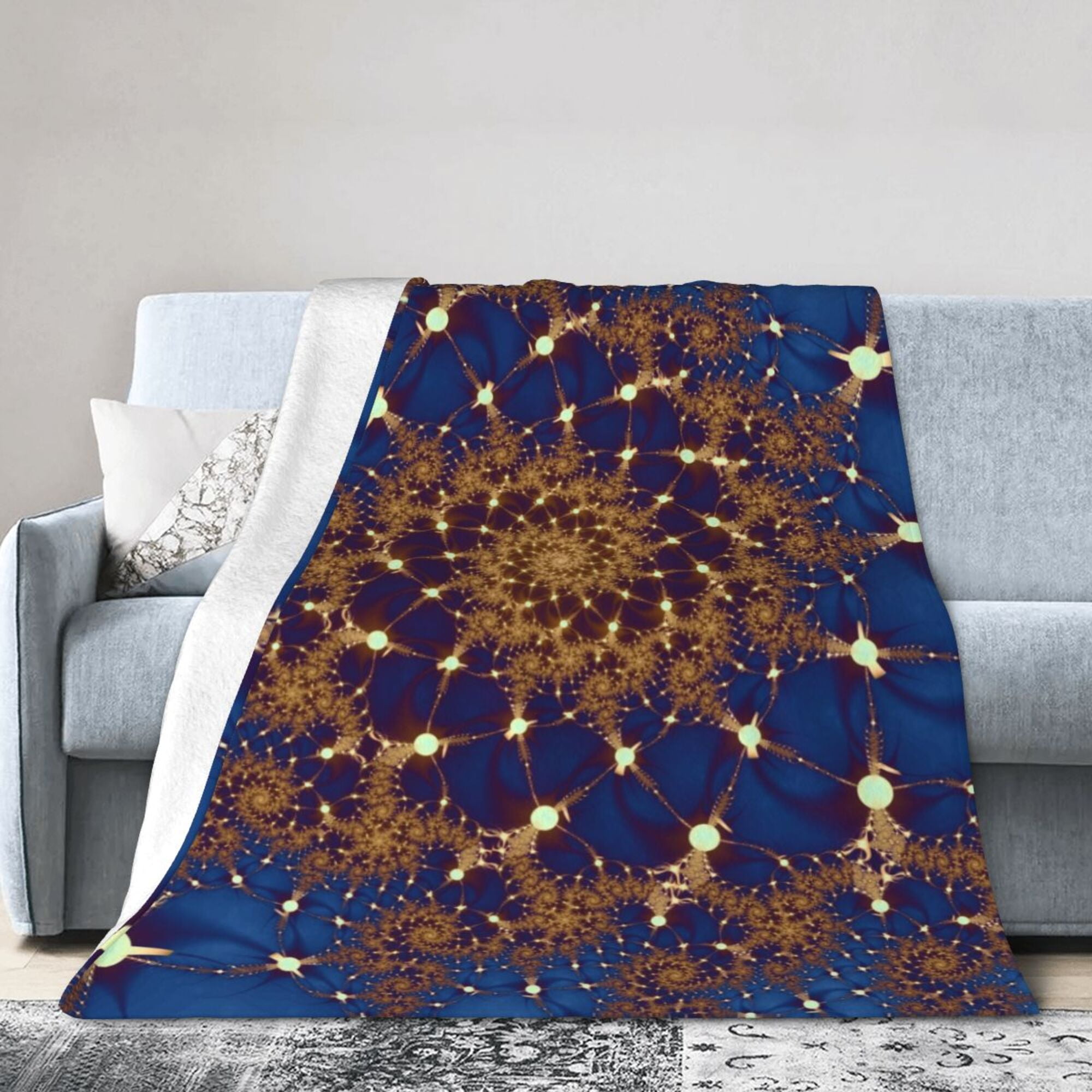 DouZhe Ultra-Soft Micro Fleece Lightweight Flannel Bed Blanket, Fractal ...