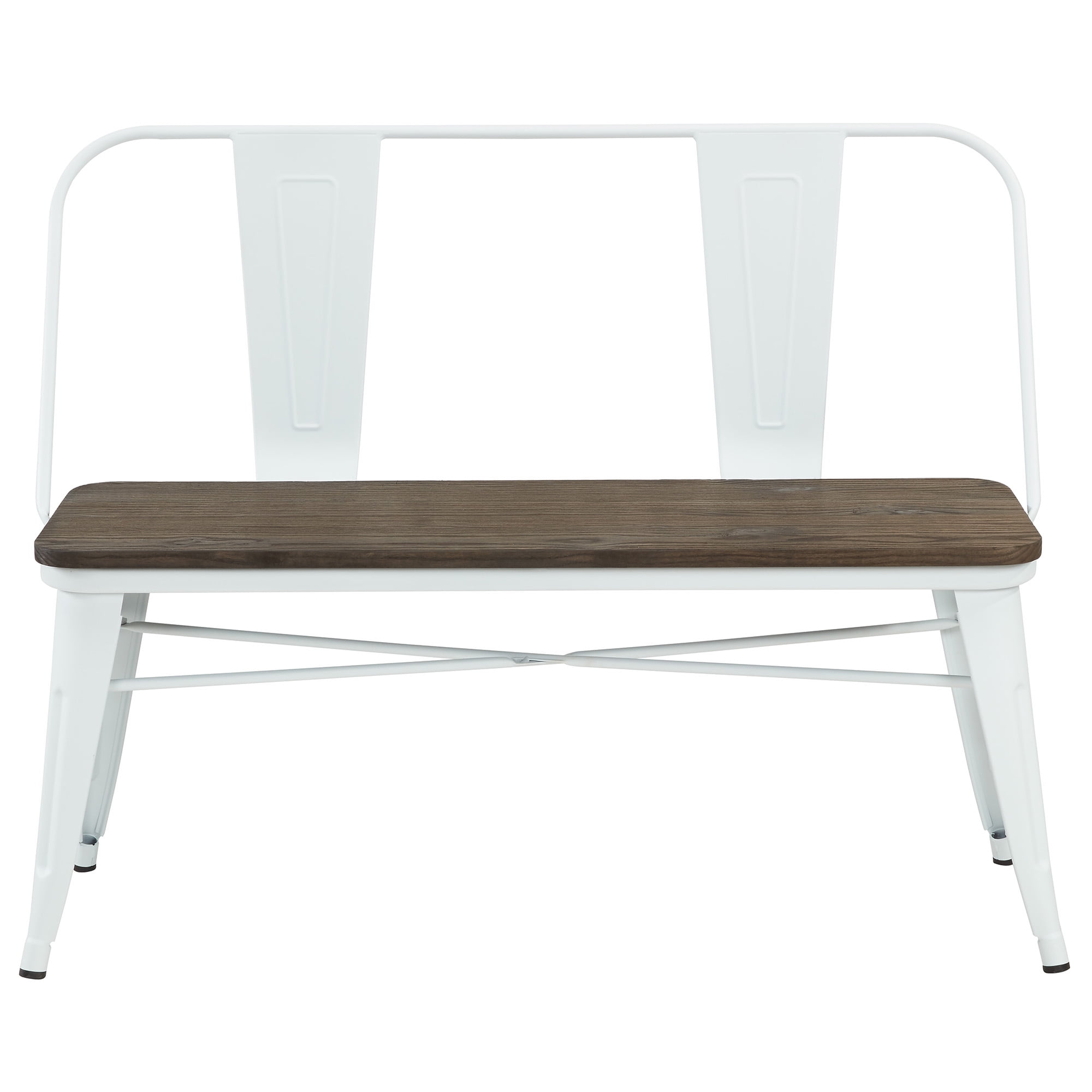 Industrial Style Dining Bench, White - Walmart.com