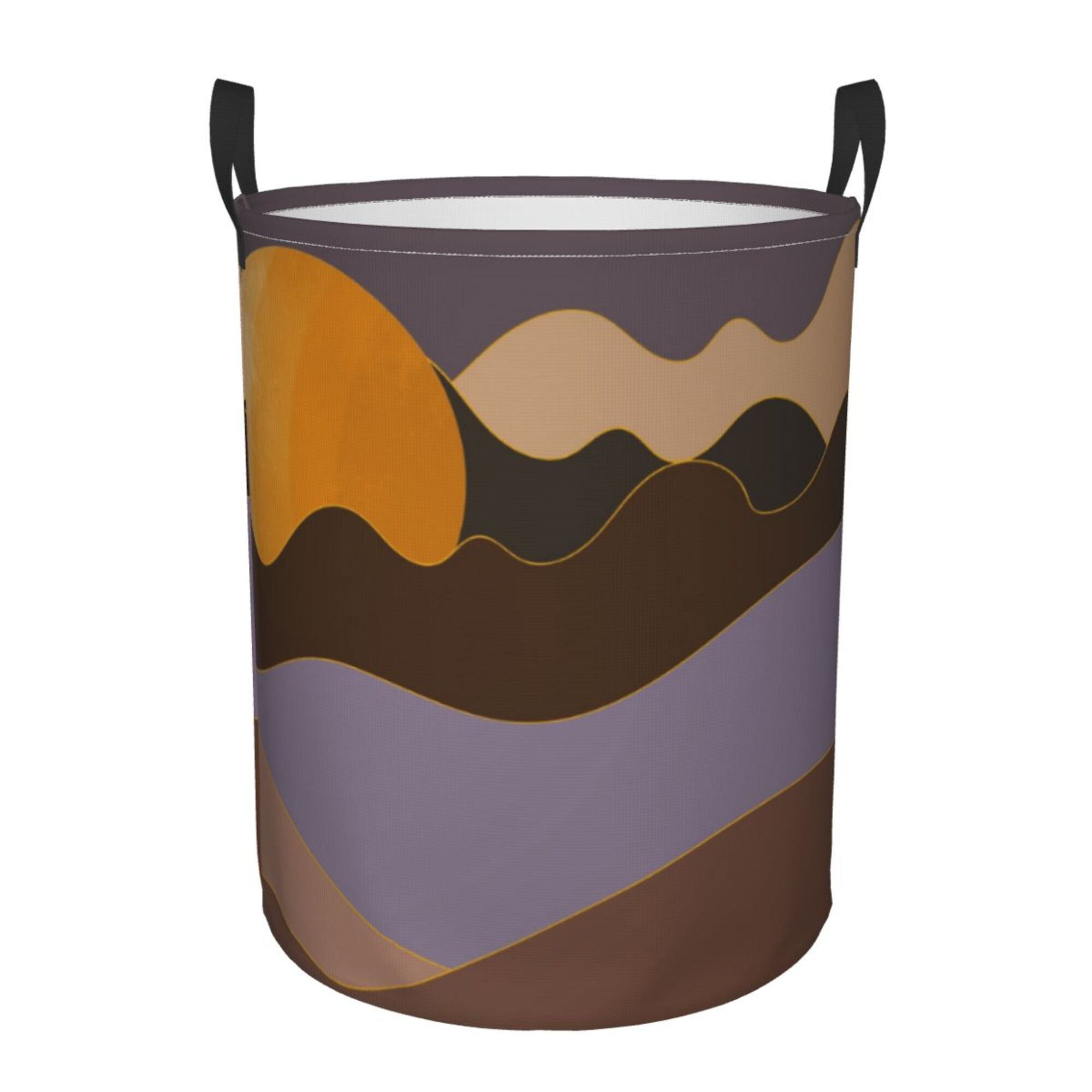 XMXY Round Laundry Basket Organizer, Boho Sun Moon Hills Design ...