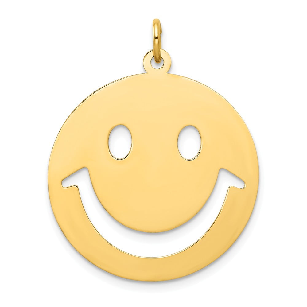 14k Yellow Gold Smiley Face Charm - Walmart.com
