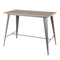 Oregon Industrial Counter Table in Grey and Bamboo by LumiSource ...