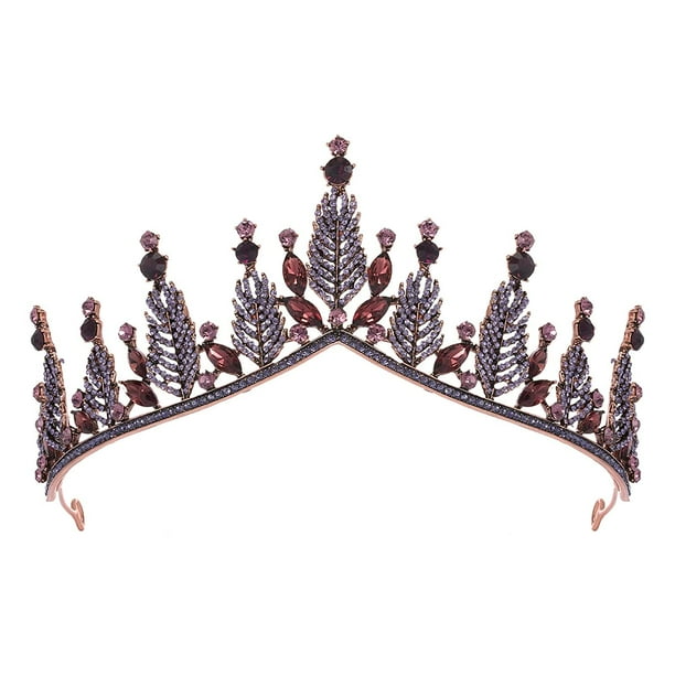Purple Tiaras and Crowns for Women, Wedding Tiara for Bride, Metal ...