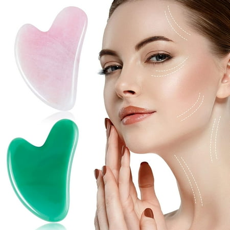 HEIBIN2 Pieces Guasha Tool for Face, Gua Sha Facial Tools Set, Crystal ...