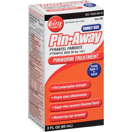 Cara Pin-Away Pyrantel Pamoate Pinworm Treatment 2fl oz - Walmart.com