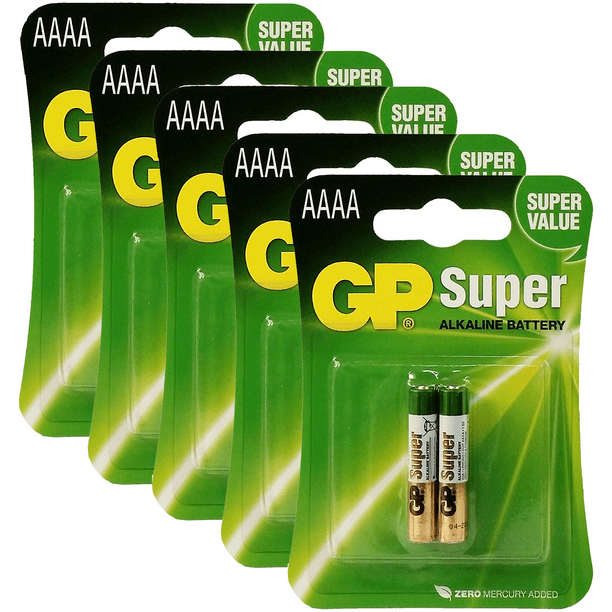 Premium Batteries GP AAAA Battery 25A Super Alkaline EXP 11-2023 -- 5 ...