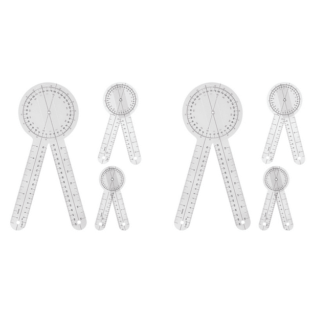 6-Piece Goniometer 6/8/12 Inch Occupational Therapy Protractor Tool ...
