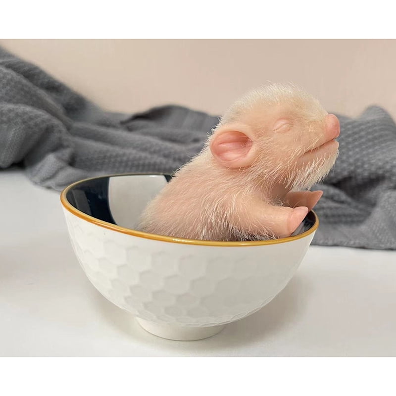 5" Full Body Soft Silicone Mini Pig Dolls Handmade Realistic Newborn ...
