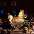 Bisitoy Easter Bunny Table Lamp - Wood Carving Animal Sculpture with ...