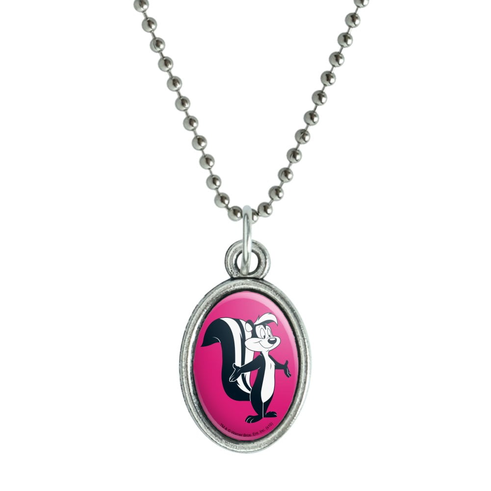 Looney Tunes Pepe Le Pew Antiqued Oval Charm Pendant with Chain ...