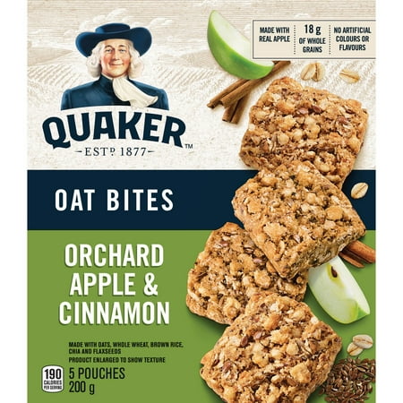 Quaker Harvest Oat Bites Orchard Apple & Cinnamon Granola Bars ...