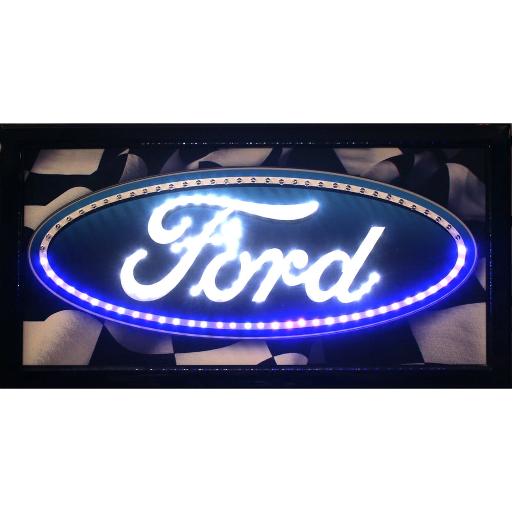 Officially Licensed Ford Logo Framed LED Sign - Walmart.com - Walmart.com