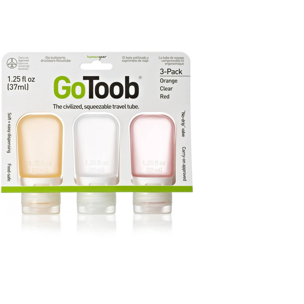 GoToob, 3-Pack, Small (1.25oz), Clear/Orange/Red - Walmart.com ...